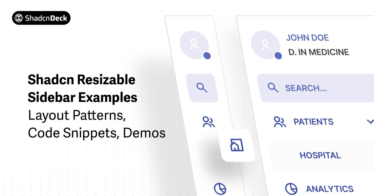 Shadcn Resizable Sidebar Examples - 11+ Variants & Demos | ShadcnDeck